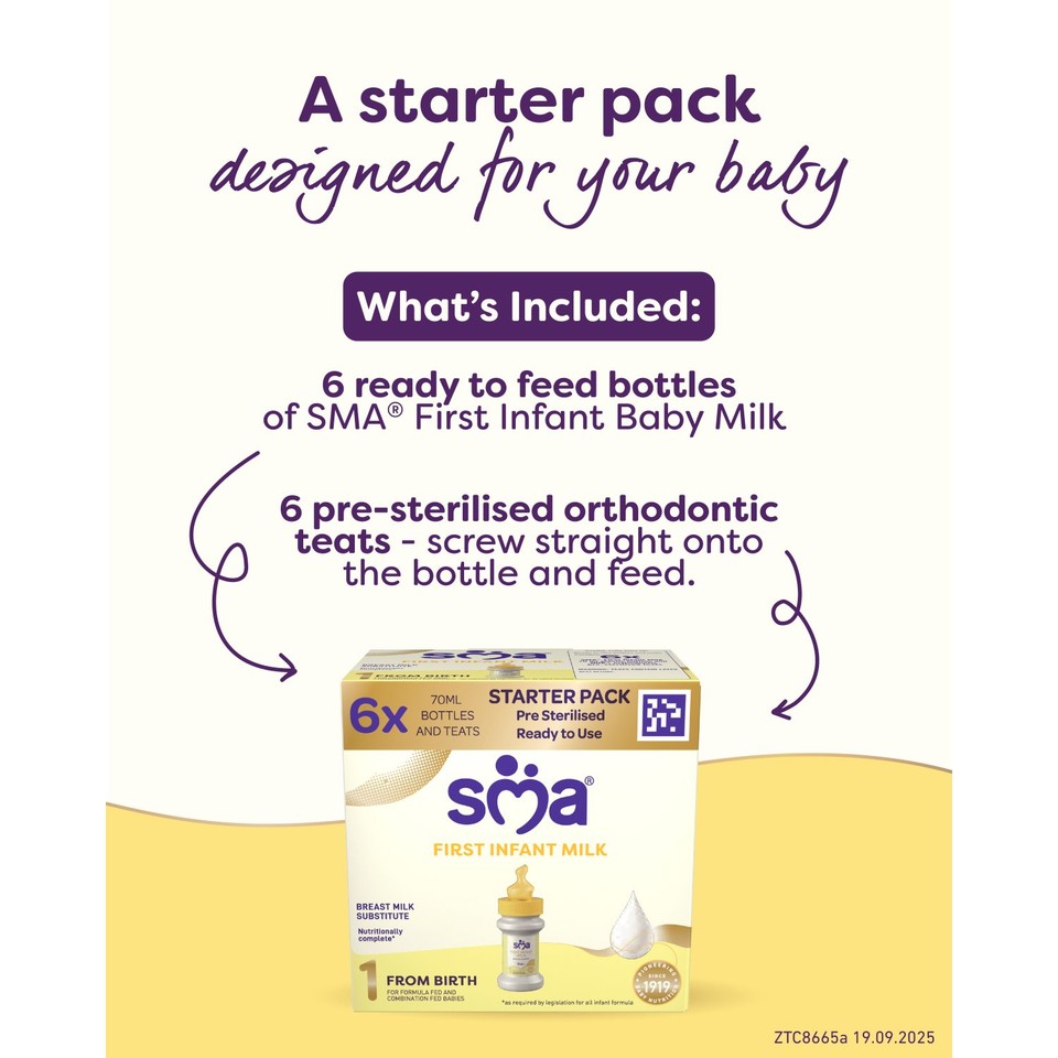 SMA First Infant Milk from Birth 6 x 70ml (420ml) - Morrisons Online ...
