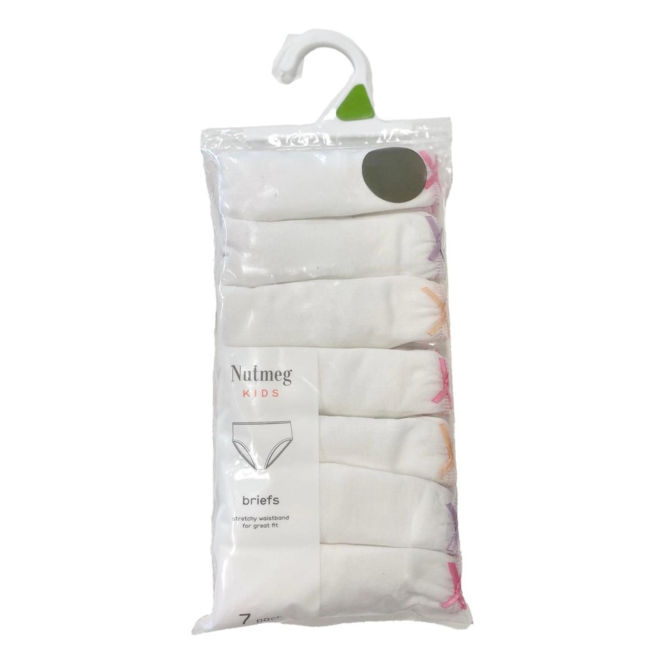 Nutmeg Girls White Briefs 10-11 Years 7 Pack - Morrisons Online ...