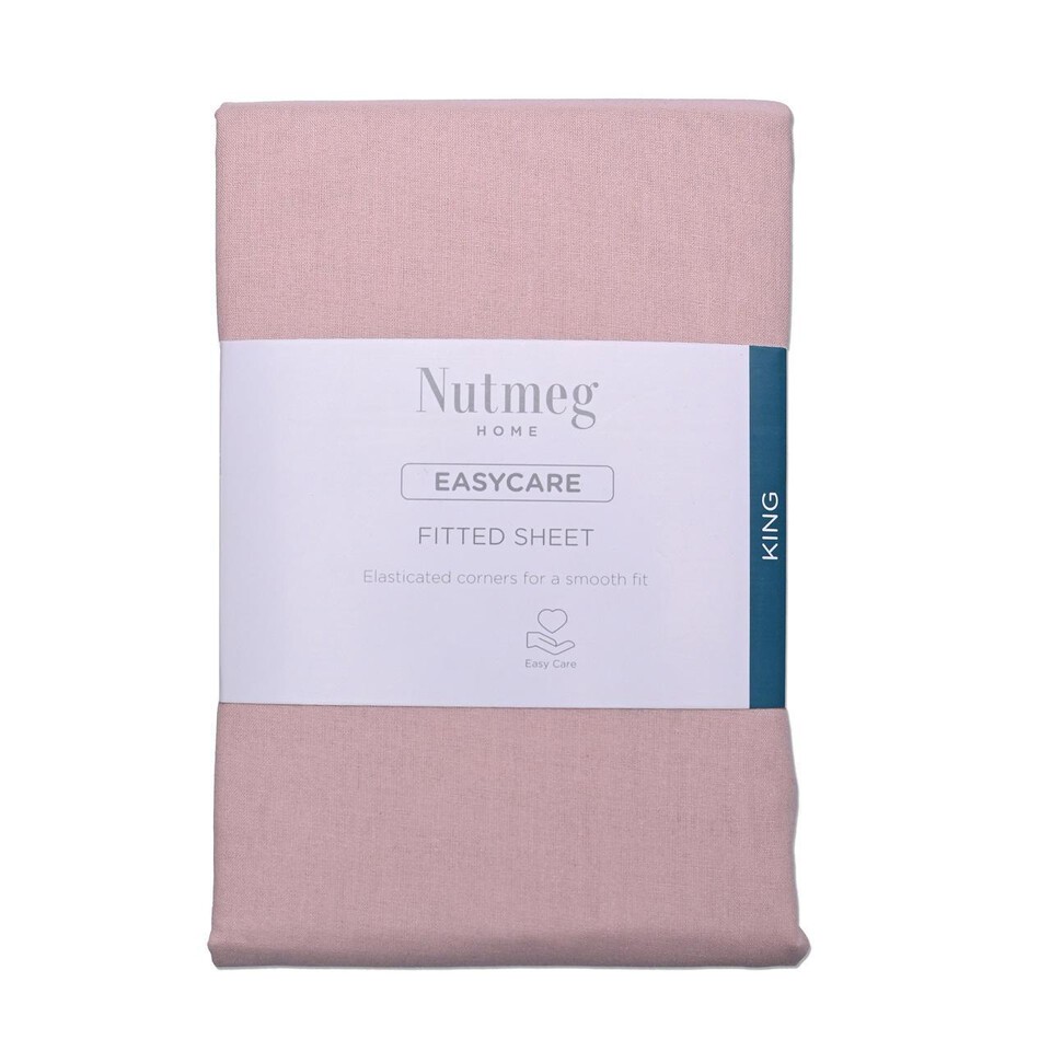 Nutmeg Easycare Pink Fitted Sheet King - Morrisons Online Groceries ...