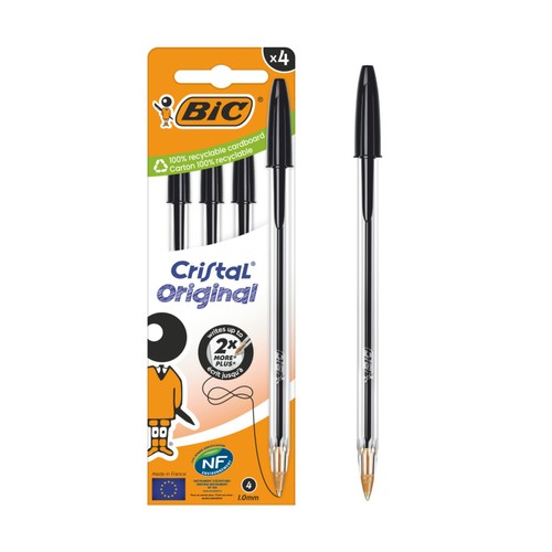 BIC Cristal Original Ball Pens Black x4 - Morrisons Online Groceries ...