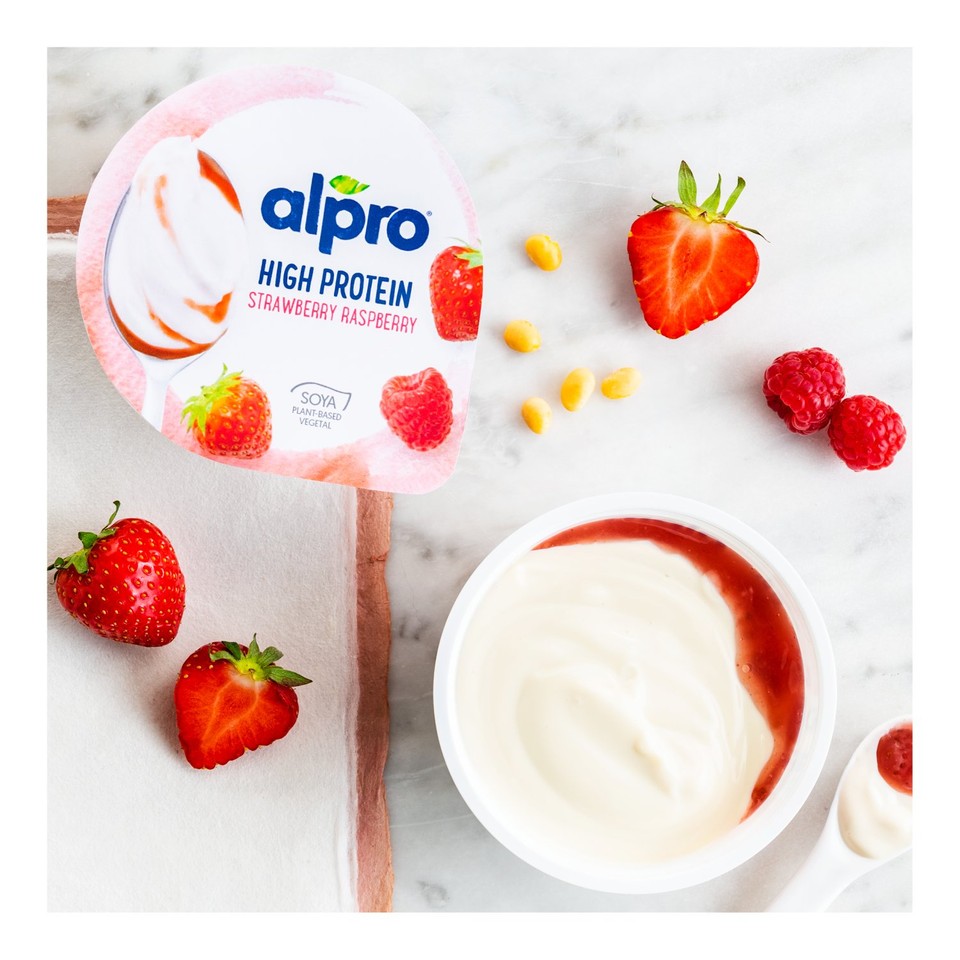 Alpro Greek Style Strawberry Raspberry Yoghurt Alternative 150g ...