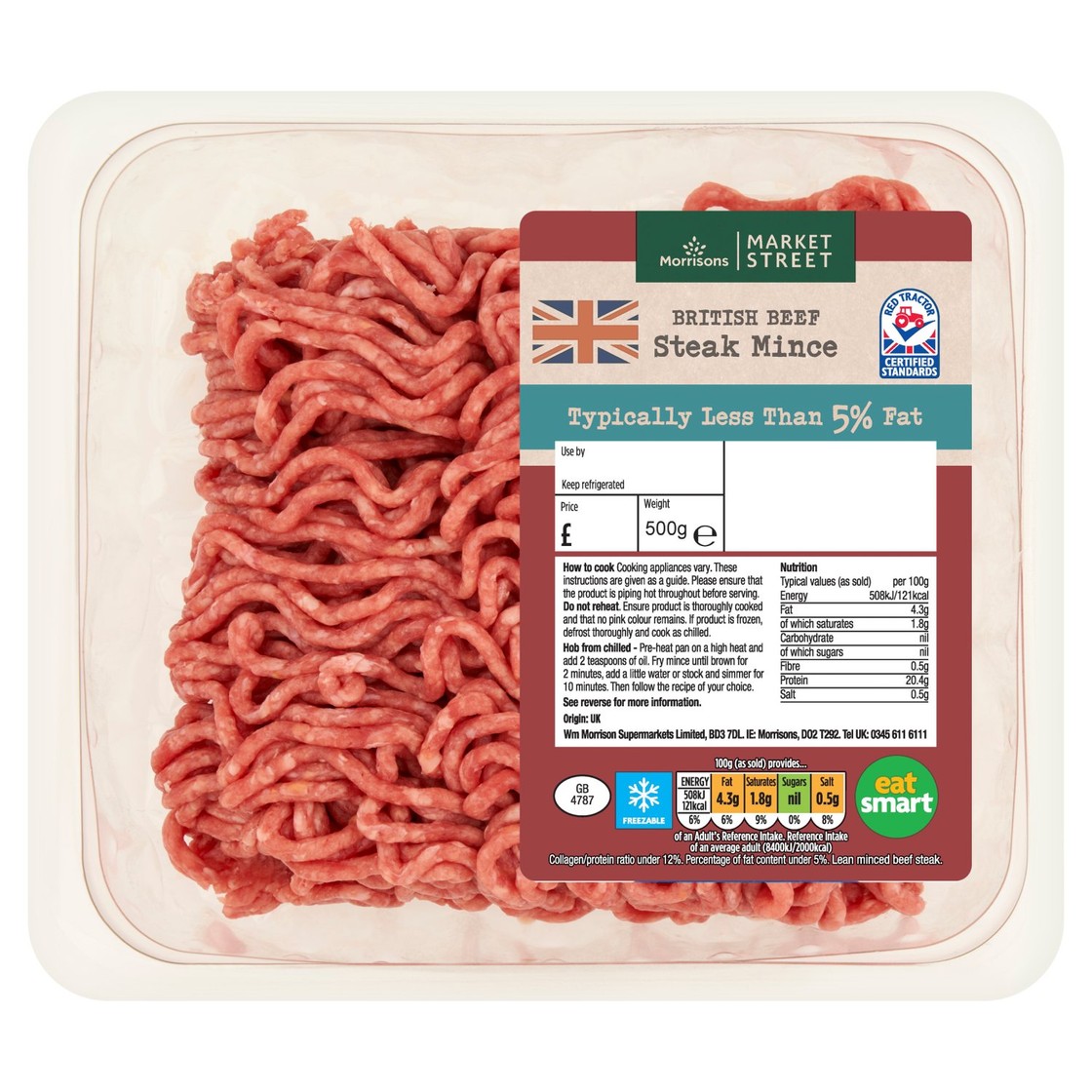 Morrisons British Beef Steak Mince 5% Fat 500g - Morrisons Online ...