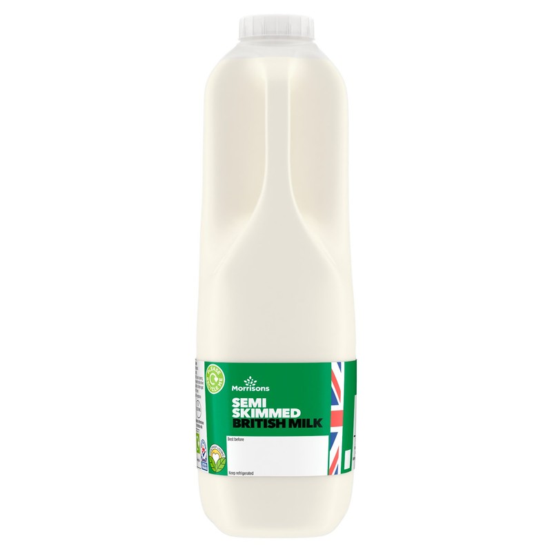 Morrisons British Semi Skimmed Milk 2 Pint - Morrisons Online Groceries ...