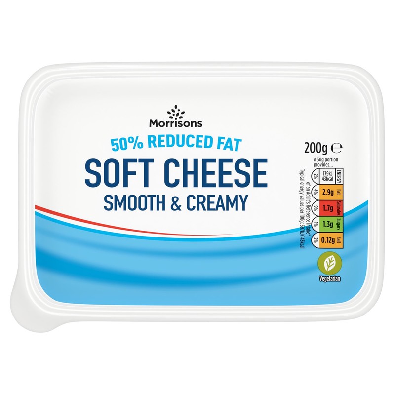 Morrisons 50% Reduced Fat Soft Cheese 200g - Morrisons Online Groceries ...