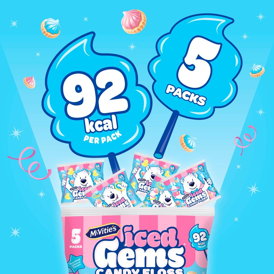 McVitie's Iced Gems Candy Floss Flavour 5 x 23g - Morrisons Online ...
