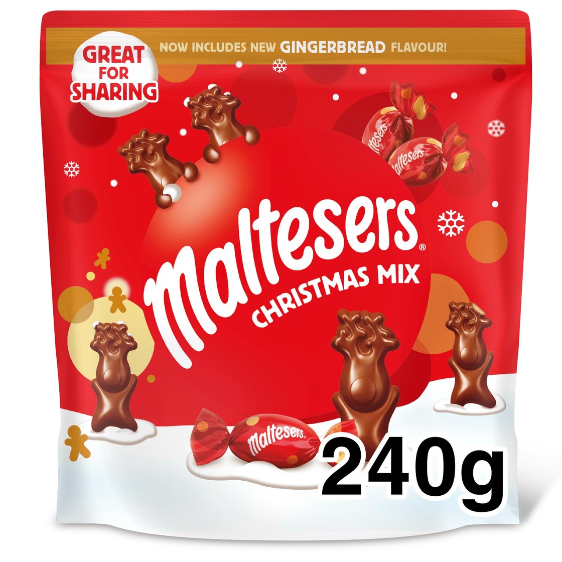 Maltesers Milk Chocolate & Gingerbread Christmas Pouch 240g - Morrisons ...