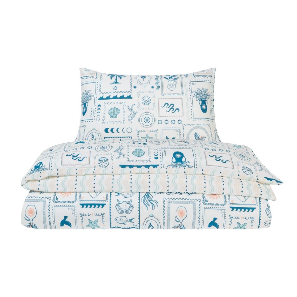 Nutmeg Home Picture Postcard Print Easy Care Duvet Set Double ...