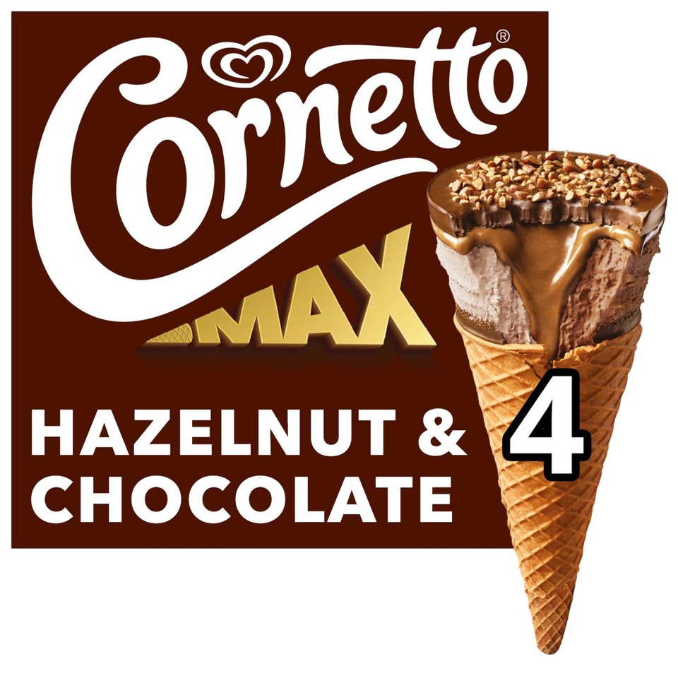 Wall's Cornetto Max Chocolate & Hazlenut - Morrisons Online Groceries ...