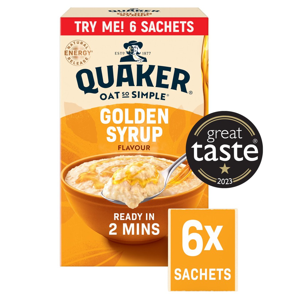 Quaker Oat So Simple Golden Syrup Porridge Sachets - Morrisons Online ...