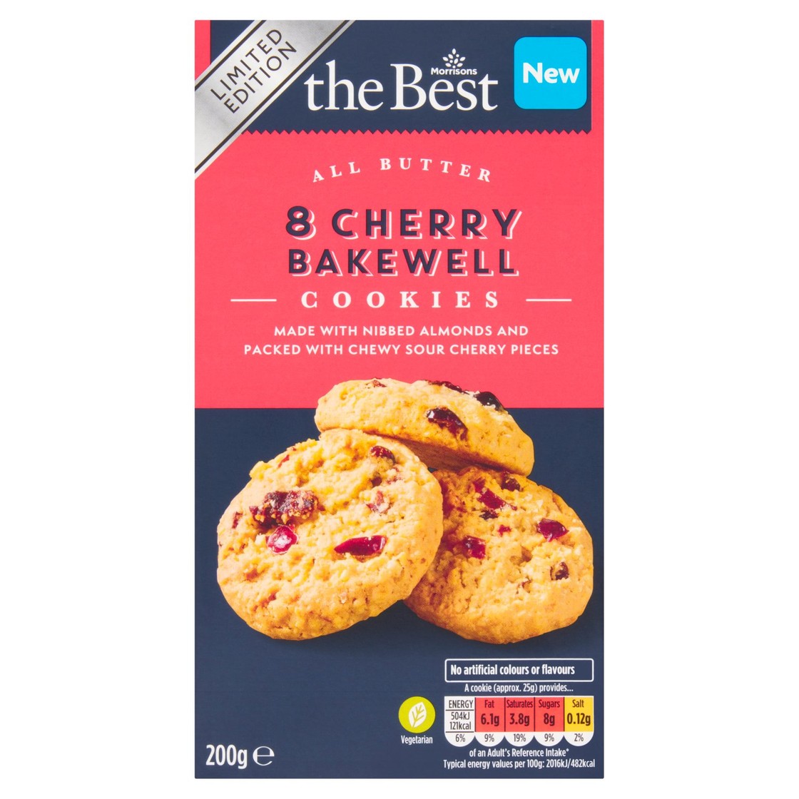 Morrisons The Best All Butter Cherry Bakewell Cookies - Morrisons ...