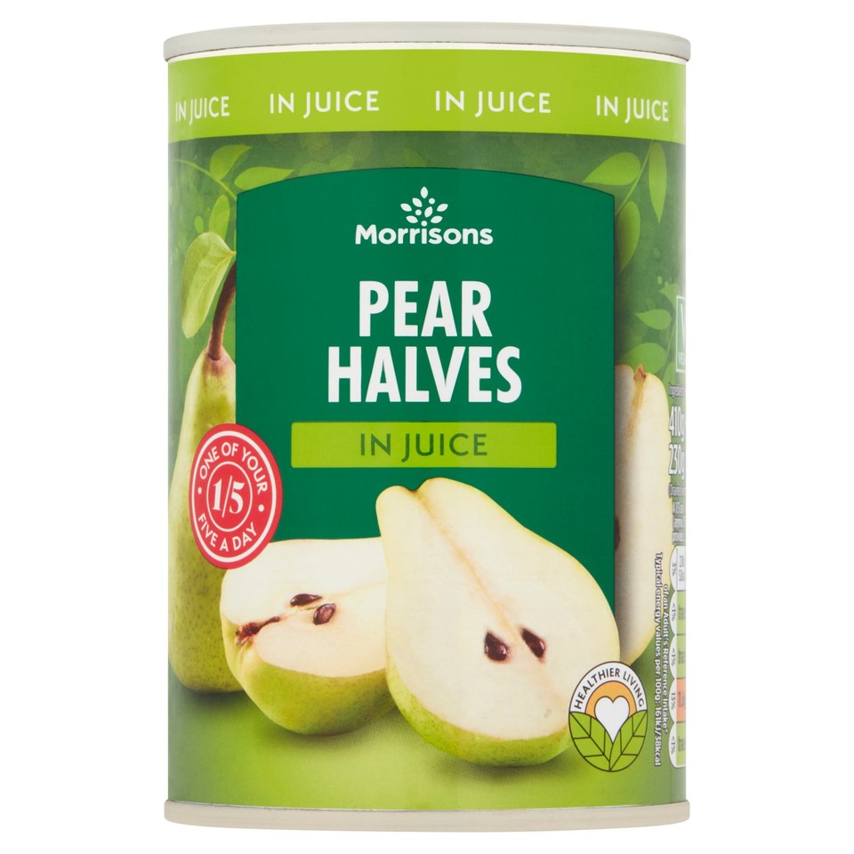 Morrisons Pear Halves In Juice (410g) - Morrisons Online Groceries & Offers