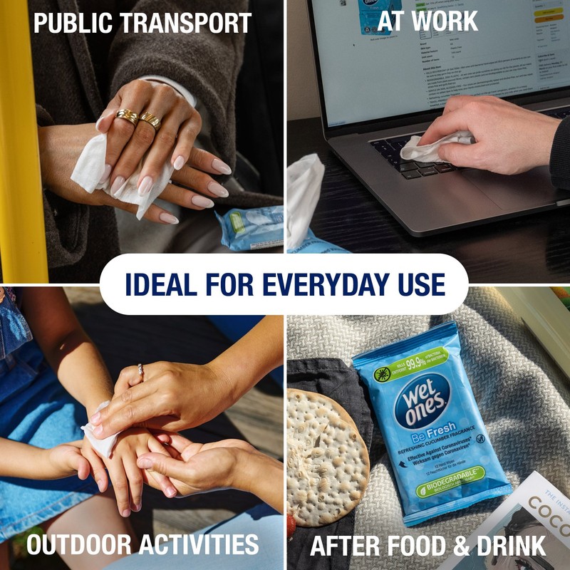 Wet Ones Be Fresh 12 Antibacterial Hand & Body Wipes - Morrisons Online ...