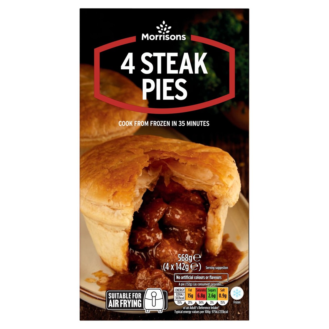 Morrisons 4 Steak Pies 568g - Morrisons Online Groceries & Offers