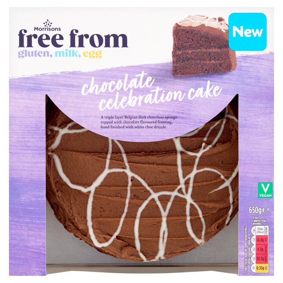 Morrisons Free From Chocolate Celebration Cake 650g - Morrisons Online ...