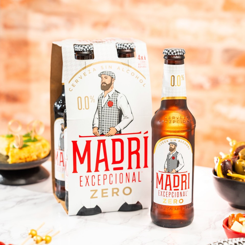 Madri Excepcional Zero Premium Alcohol Free Lager Beer Bottles 4x330ml ...