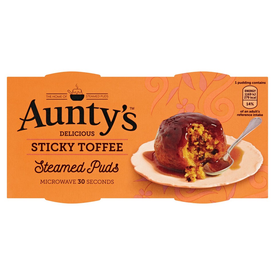 Aunty's Sticky Toffee Steamed Puddings - Morrisons Online Groceries ...