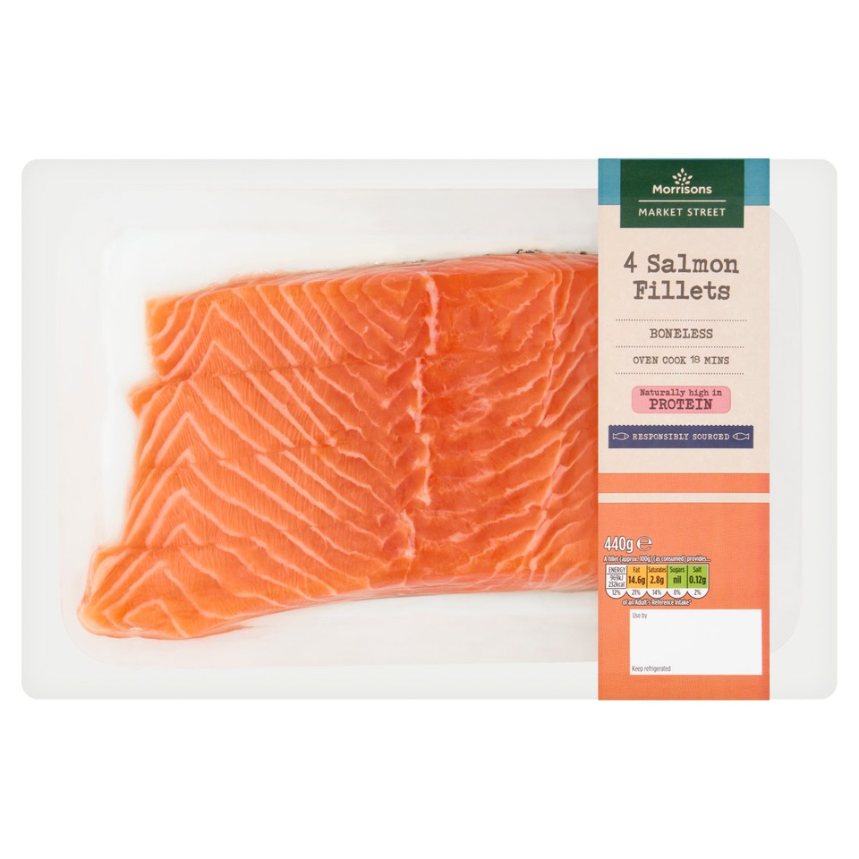 Morrisons Market Street 4 Boneless Salmon Fillets 440g - Morrisons ...