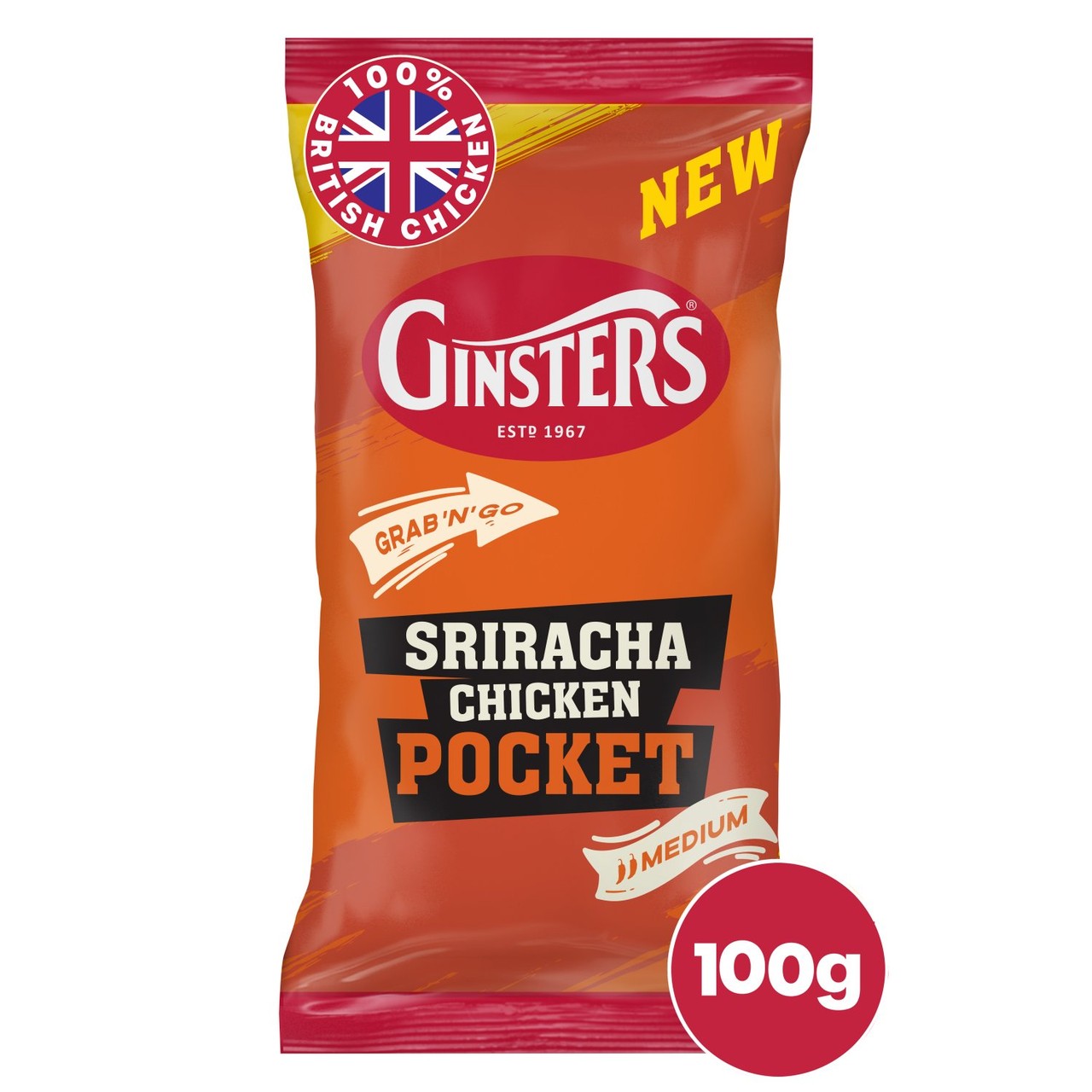 Ginsters Sriracha Chicken Pocket 100g - Morrisons Online Groceries & Offers