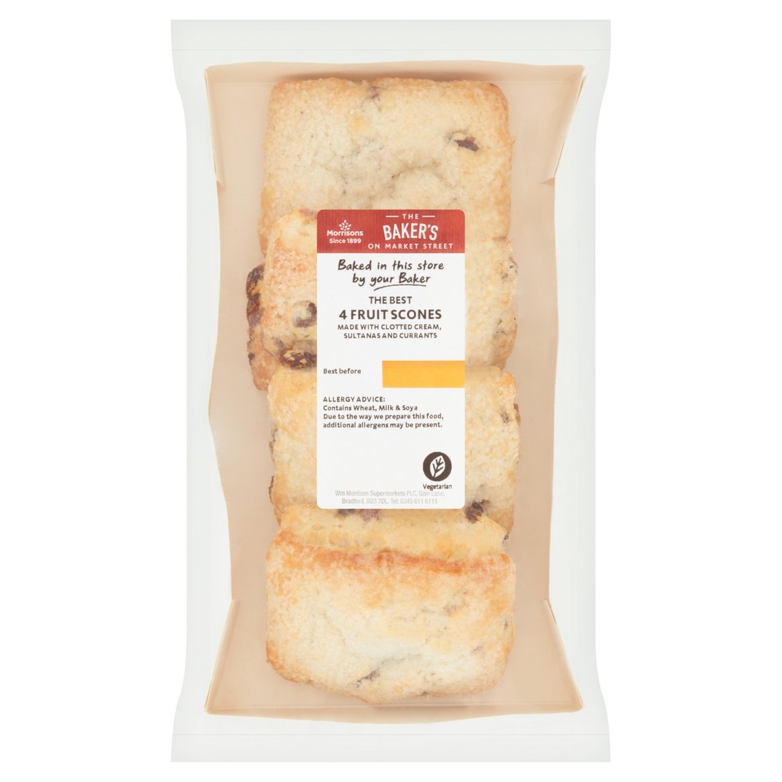 Morrisons The Best Fruit Scones 4 Pack - Morrisons Online Groceries ...
