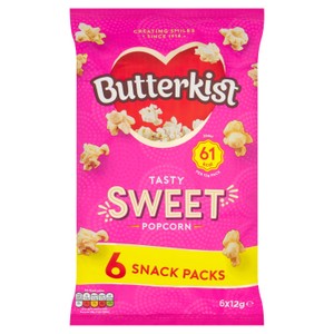 Butterkist Sweet Popcorn 6 x 12g - Morrisons Online Groceries & Offers