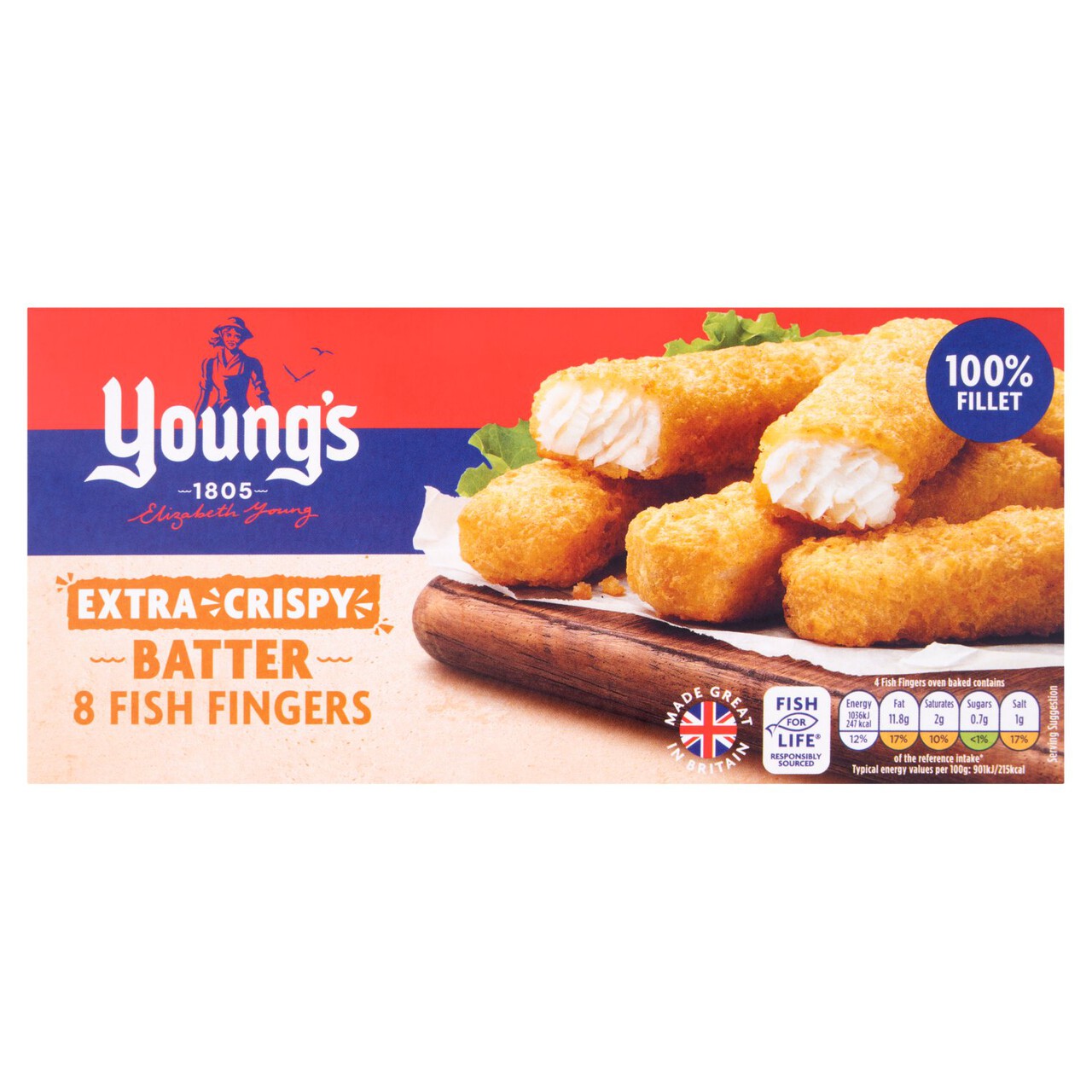 Young's Extra Crispy Batter 8 Fish Fingers - Morrisons Online Groceries ...