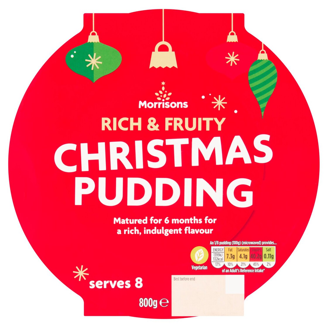 Morrisons Rich & Fruity Christmas Pudding Serves 8 - Morrisons Online ...