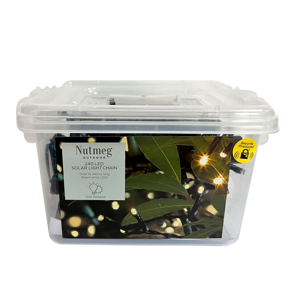 Nutmeg 240 LED Solar Warm White Chain Lights - Morrisons Online ...