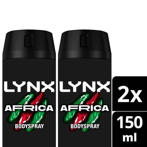 Lynx Body Spray Africa 2x150ml - Morrisons Online Groceries & Offers