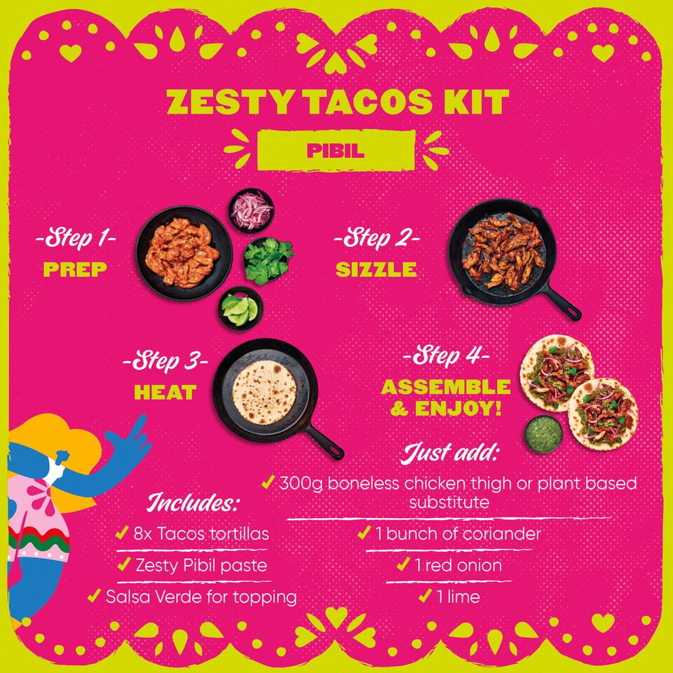 Las Chicas Mexican Zesty Chicken Tacos Kit 296g - Morrisons Online ...