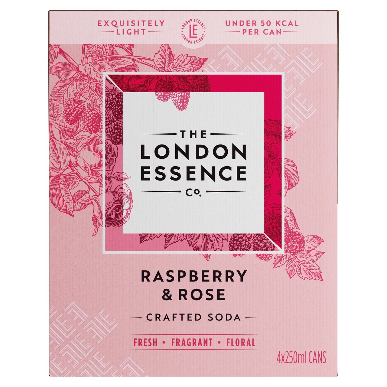 London Essence Raspberry & Rose Soda 4x250ml - Morrisons Online ...