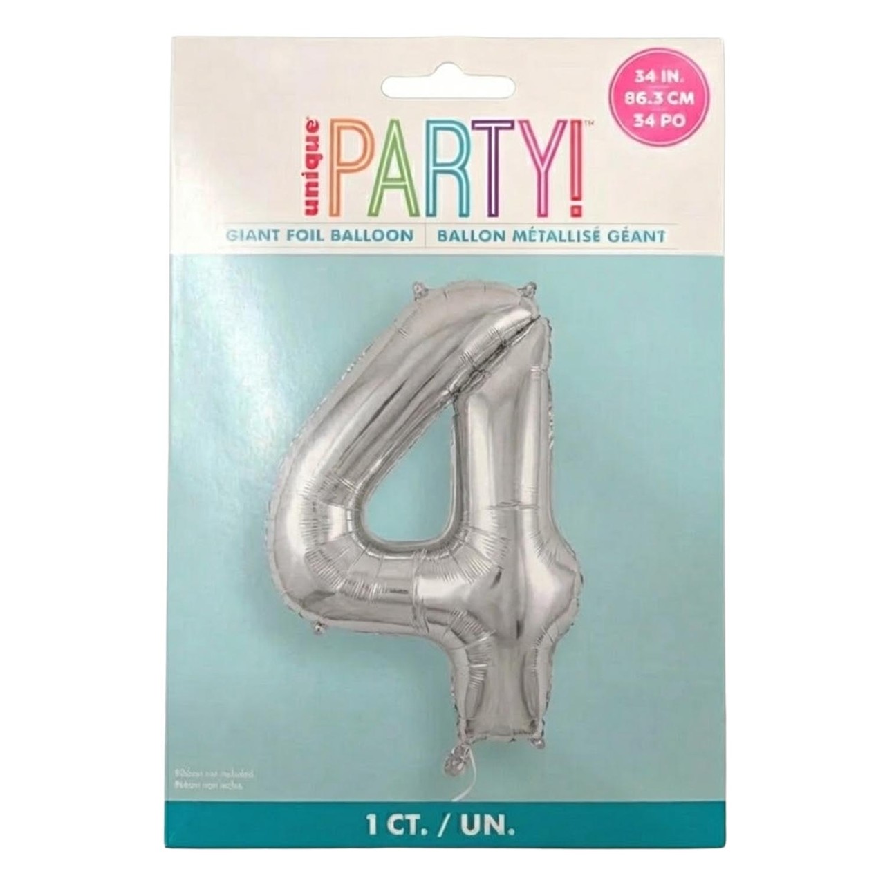 Unique Party 34" Inch Silver Foil Balloon No.4 - Morrisons Online ...
