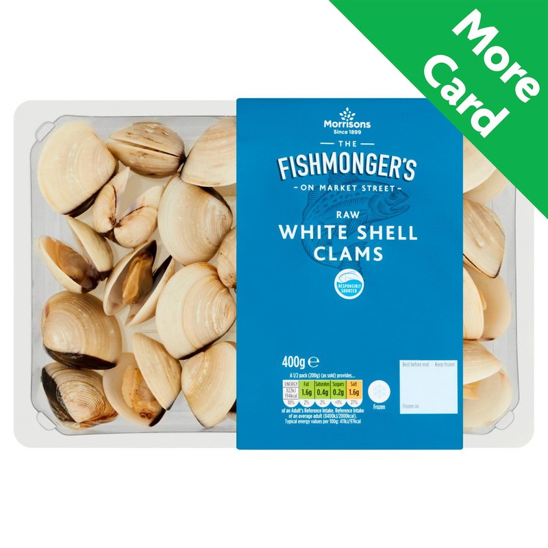 Morrisons Raw White Shell Clams - Morrisons Online Groceries & Offers