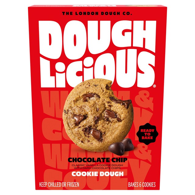 Doughlicious Chocolate Chip Ready To Bake Cookie Dough - Morrisons ...