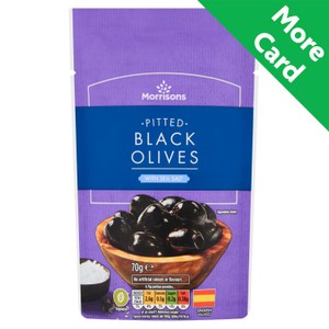 Morrisons Pitted Black Olives With Sea Salt (70g) - Morrisons Online ...