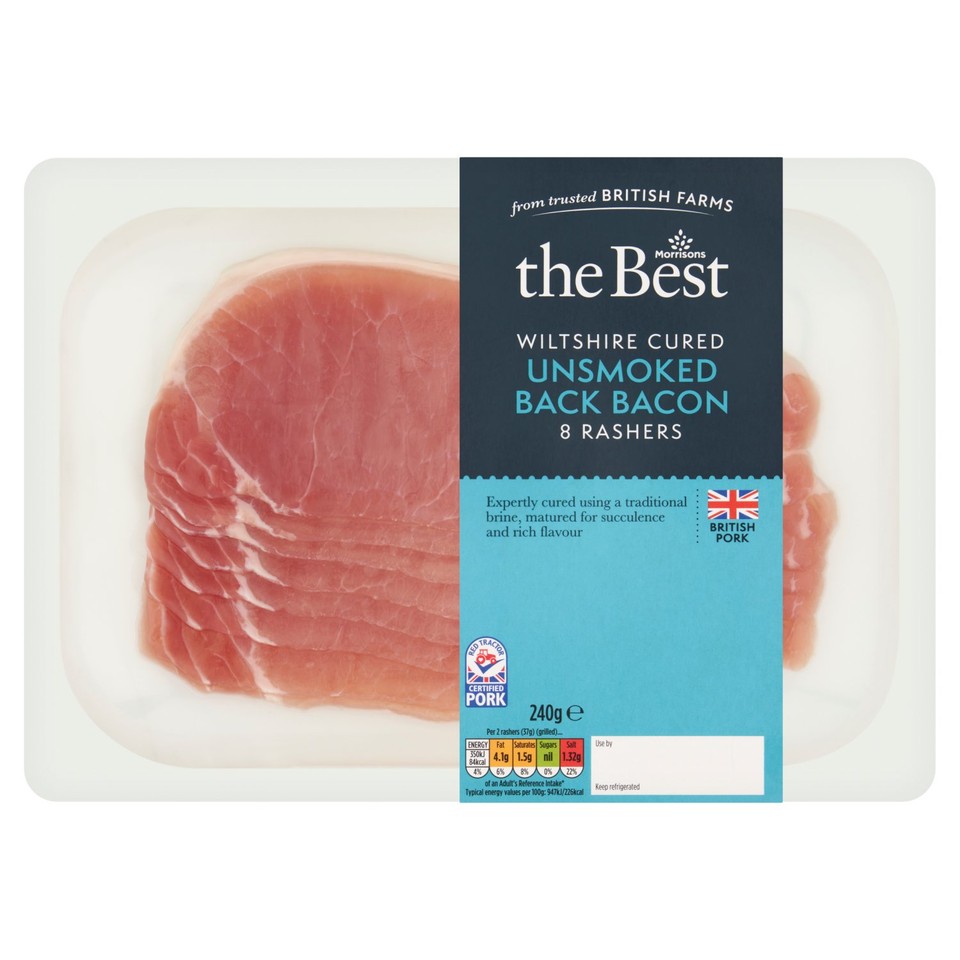 Morrisons The Best Wiltshire Cured 8 Unsmoked Back Bacon 240g ...
