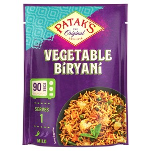 Patak's Indian Vegetable Biryani Microwave Rice Ready Meal 270g ...