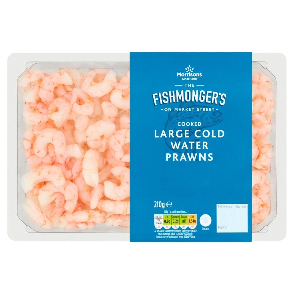 Morrisons Cooked Large Cold Water Prawns - Morrisons Online Groceries ...