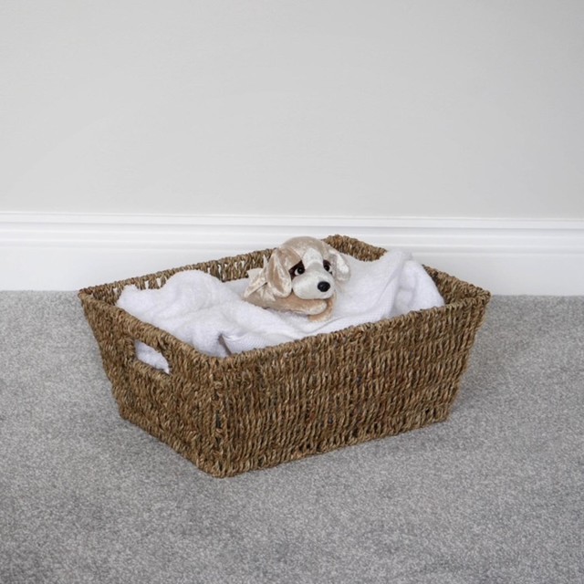 JVL Seagrass Rectangular Storage Basket - Morrisons Online Groceries ...