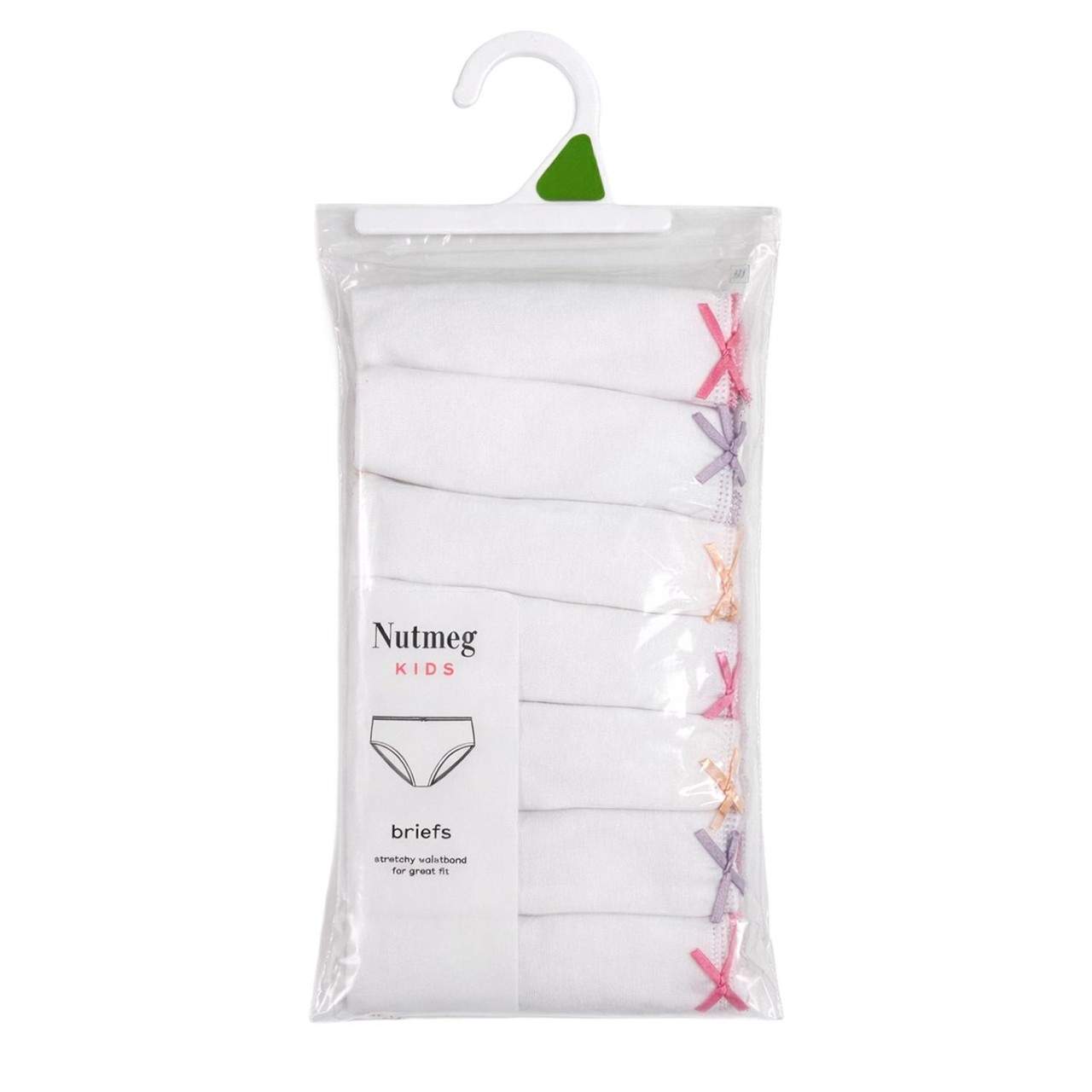Nutmeg Girls White Briefs 5-6 Years 7 Pack - Morrisons Online Groceries ...