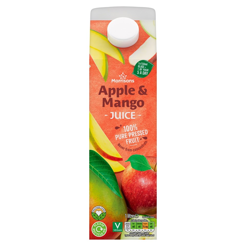 Morrisons 100% Apple & Mango Juice 1L - Morrisons Online Groceries & Offers