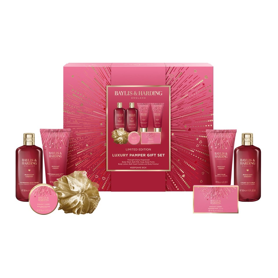Baylis & Harding Midnight Cherry Luxury Pamper Gift Set - Morrisons ...