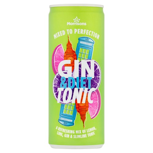 Morrisons Gin & Diet Tonic 250ml - Morrisons Online Groceries & Offers
