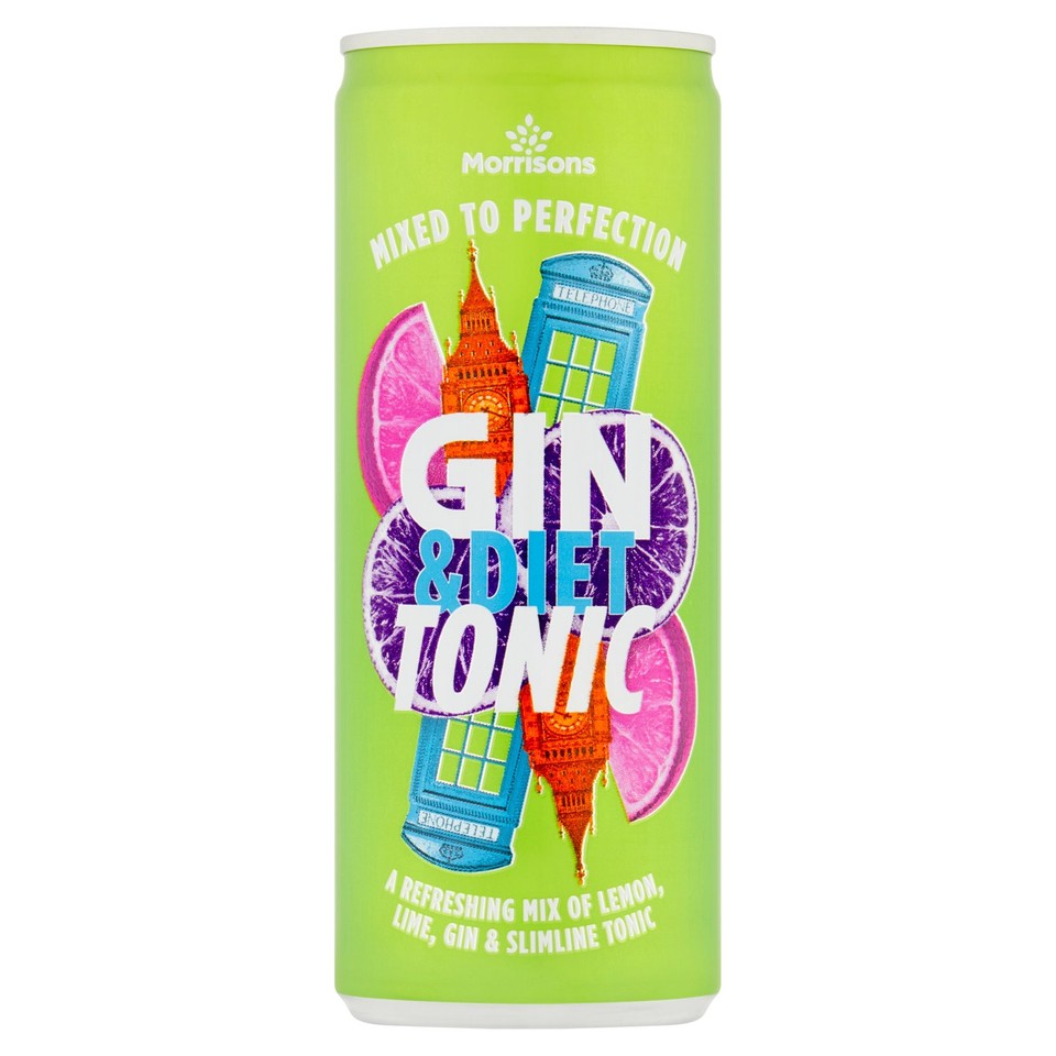 Morrisons Gin & Diet Tonic 250ml - Morrisons Online Groceries & Offers
