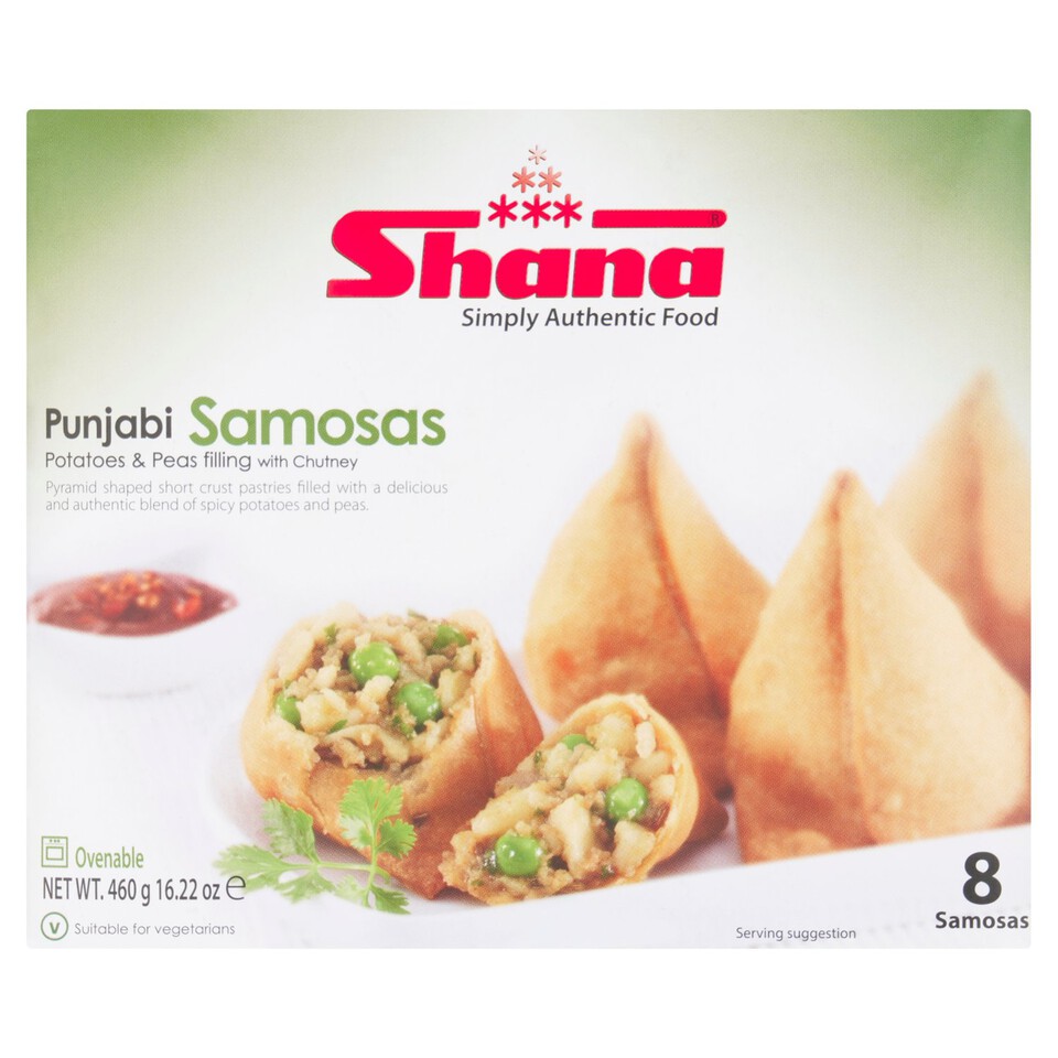 Shana 8 Pieces Punjabi Samosa 460g - Morrisons Online Groceries & Offers