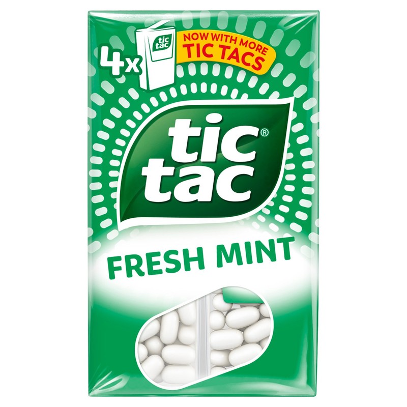Tic Tac Fresh Mint Sweets 4 x 18g - Morrisons Online Groceries & Offers