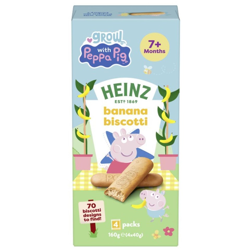 Heinz Peppa Pig Banana Biscotti 4 x 40g - Morrisons Online Groceries ...