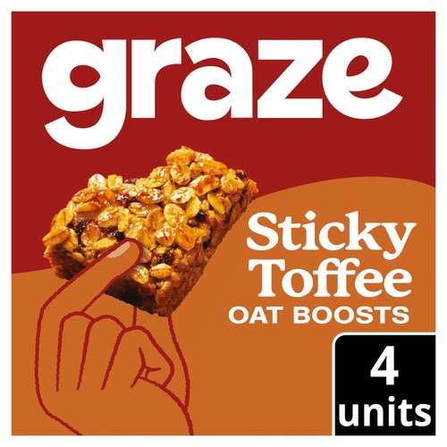 Graze Sticky Toffee Oat Boost Flapjack Snack Bars 4 x 30g - Morrisons ...