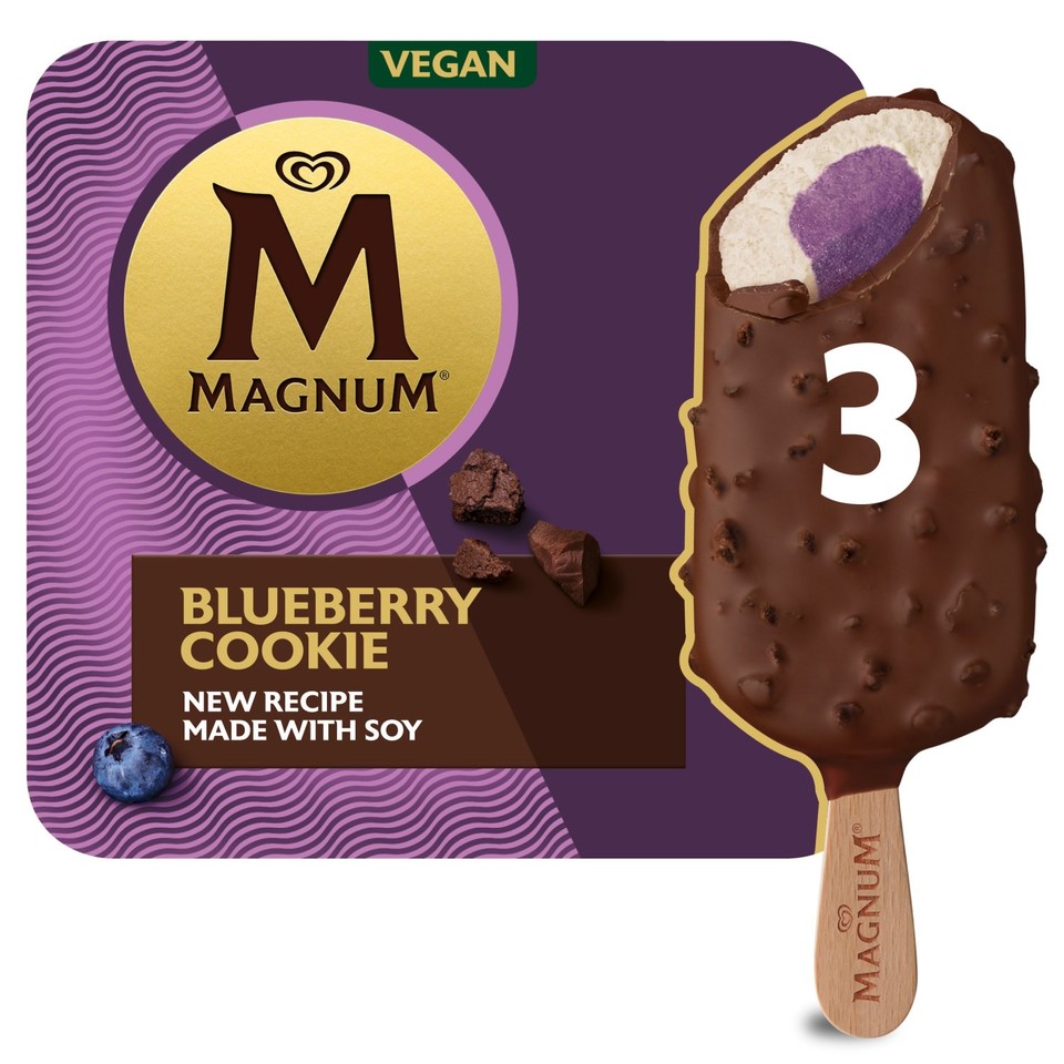 Magnum Vegan Blueberry Cookie Ice Cream Sticks 3x90ml - Morrisons ...