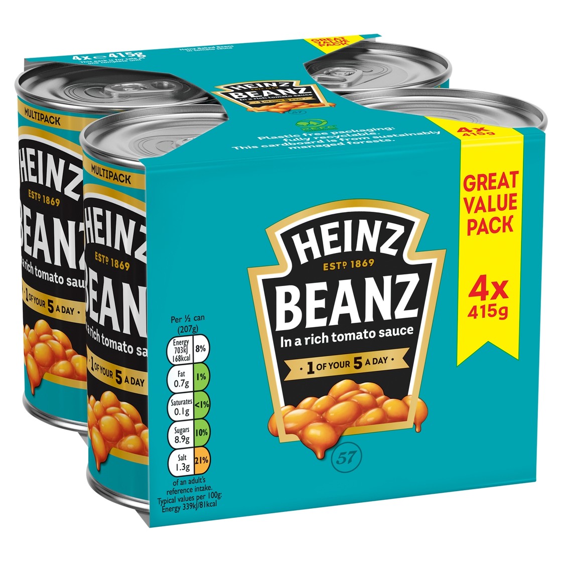 Heinz Baked Beans 4x415g - Morrisons Online Groceries & Offers