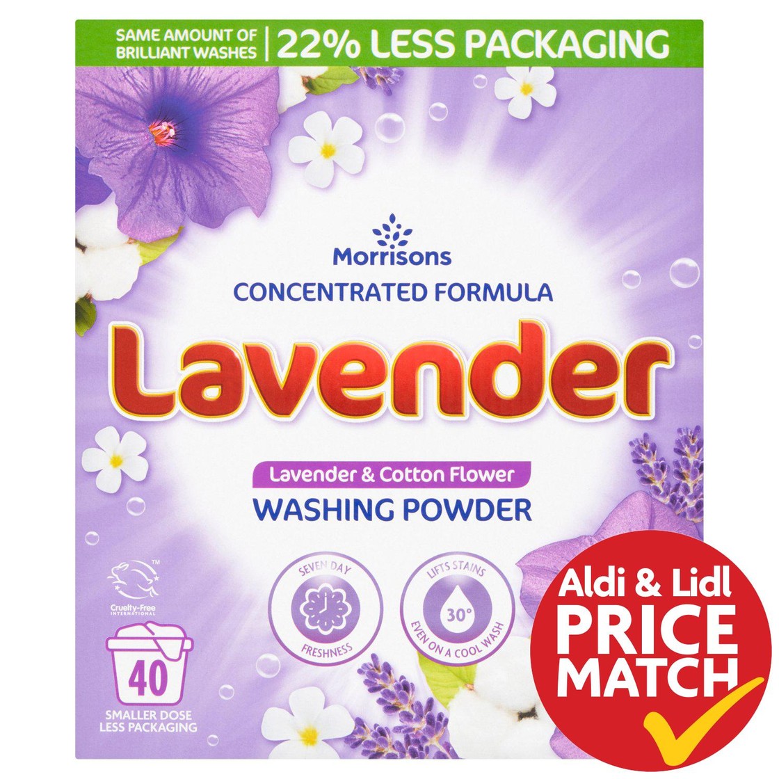 Morrisons Bio Lavender Laundry Powder 40 Washes - Morrisons Online ...